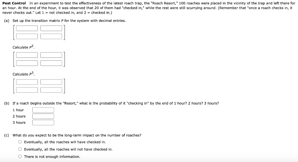 Pest Control in an experiment to test the | Chegg.com