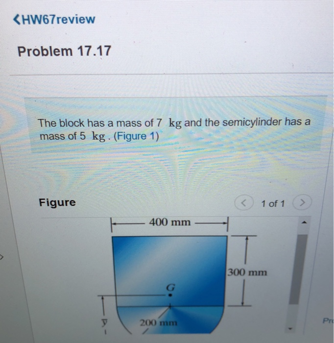 Solved The block has a mass of 7 kg and the semicylinder has | Chegg.com