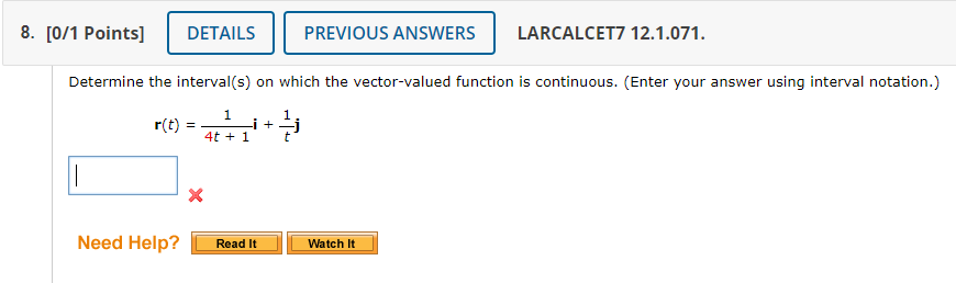 Solved Determine The Interval S On Which The Vector Valued