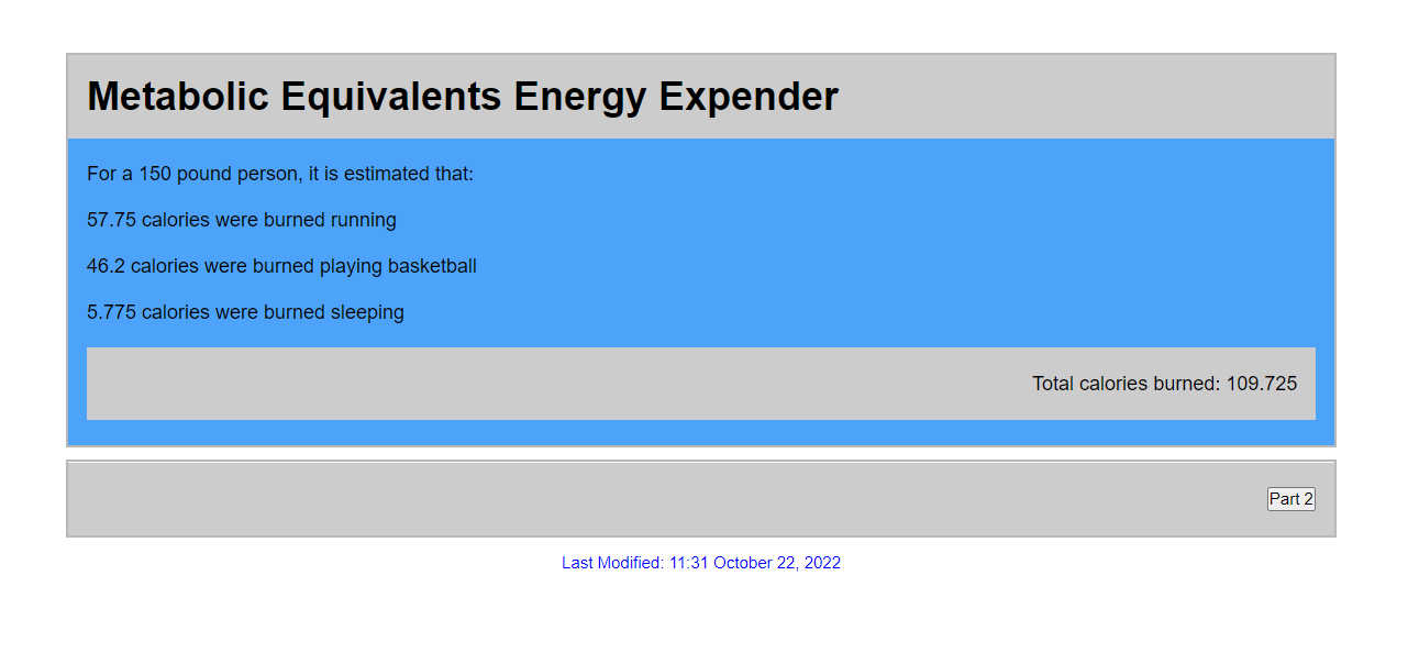 Solved Metabolic Equivalents Energy Expender Weight Weight: | Chegg.com