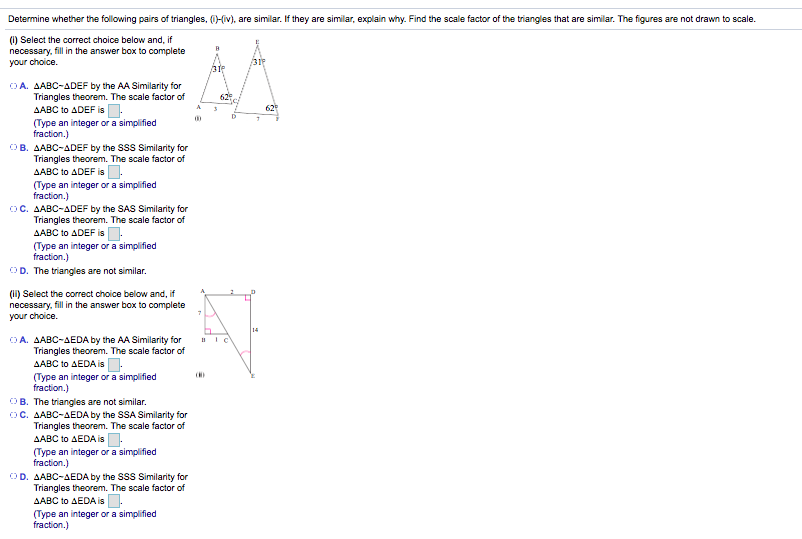 Solved Determine whether the following pairs of triangles, | Chegg.com