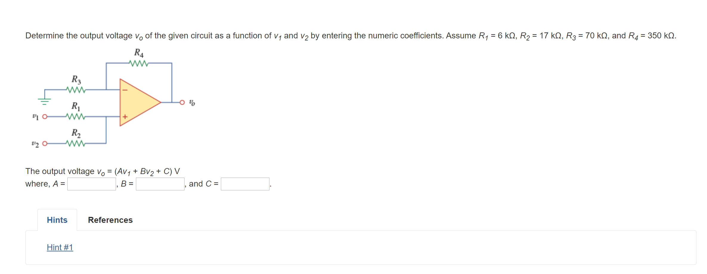 Solved Determine the output voltage vo of the given circuit | Chegg.com