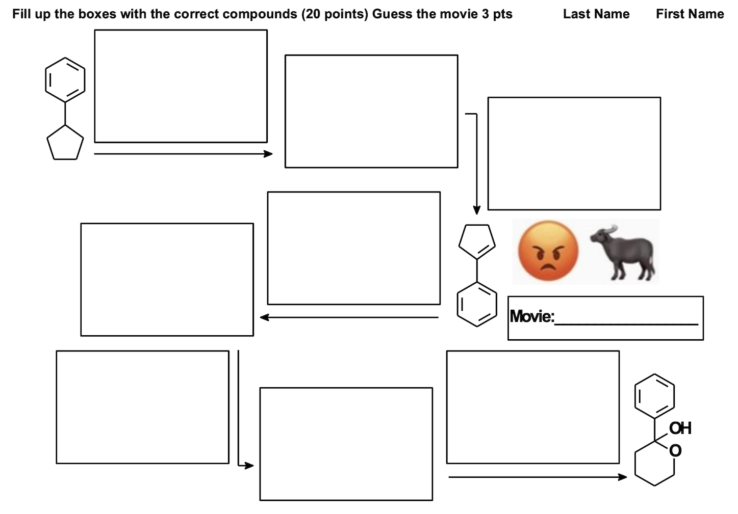 Solved Fill up the boxes with the correct compounds ( 20 | Chegg.com