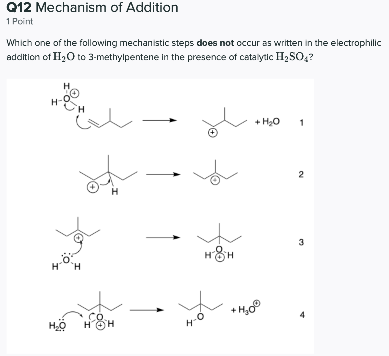Solved 12 Mechanism of Addition 1 Point Which one of the | Chegg.com