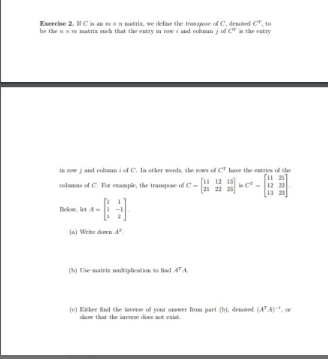 Solved Exercise 1. Let the 2 x 2 matrix B be given by B = 2 | Chegg.com