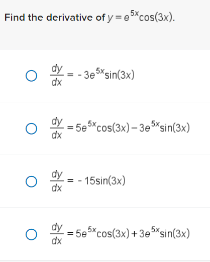 Solved Find the derivative of | Chegg.com