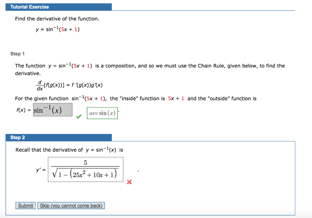 Solved Tutorial Exercise Find the derivative of the | Chegg.com