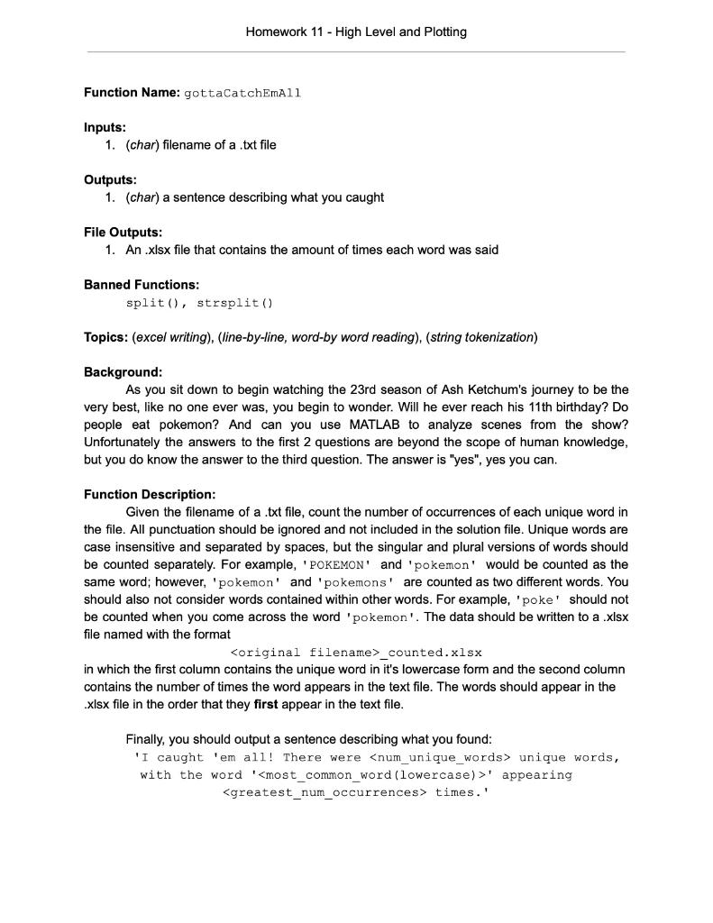 Solved Homework 11 - High Level and Plotting Notice This | Chegg.com