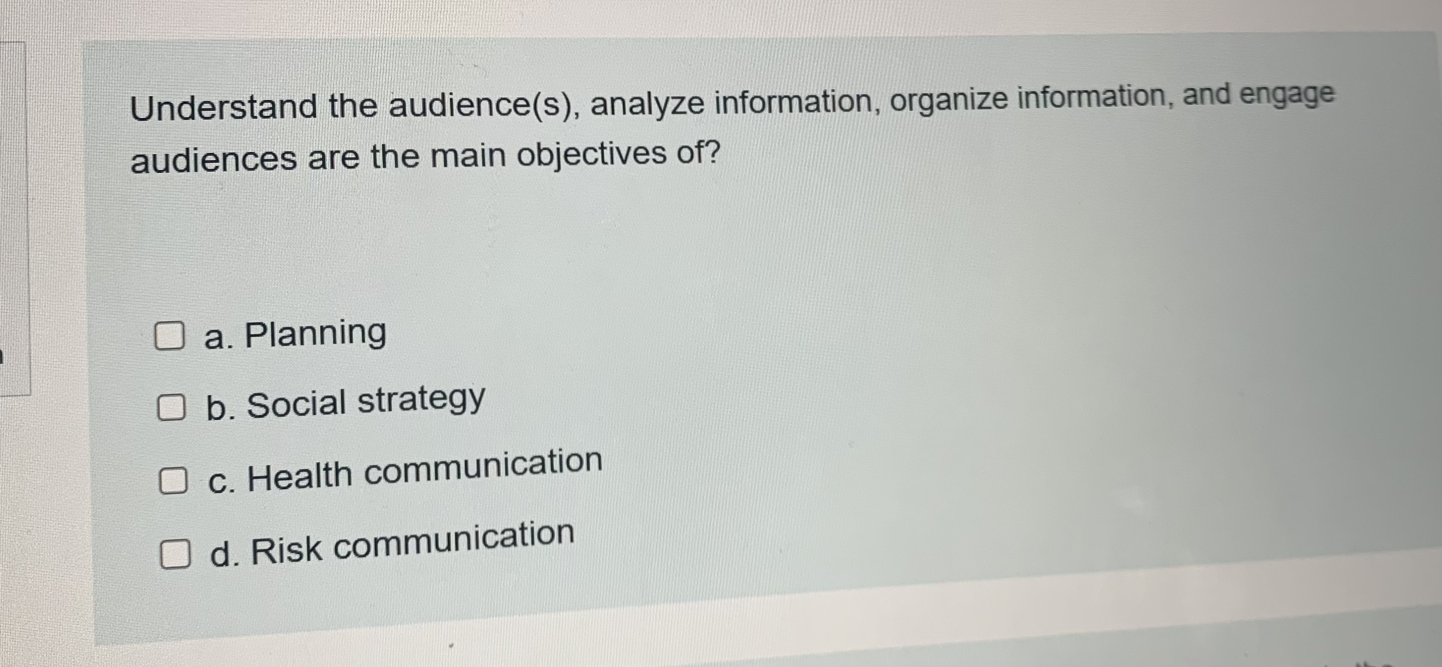 Solved Understand the audience(s), ﻿analyze information, | Chegg.com