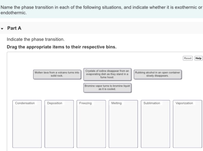 Solved Name the phase transition in each of the following | Chegg.com