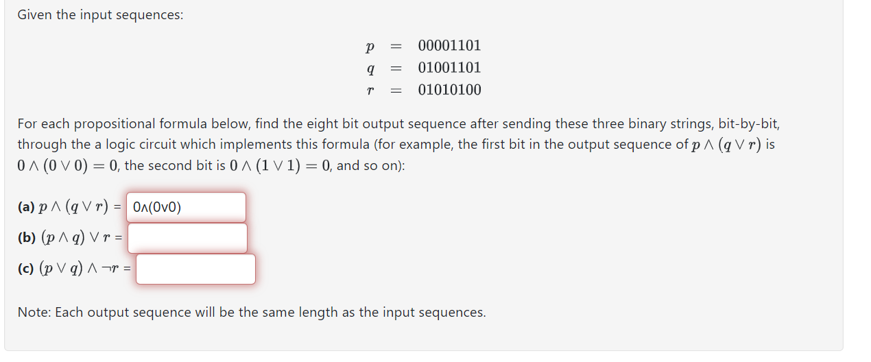 Solved For each propositional formula below, find the eight | Chegg.com