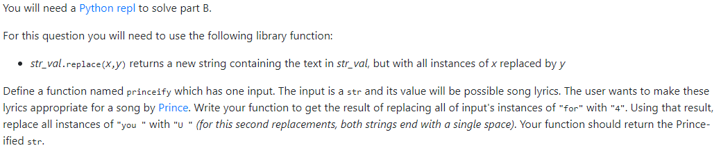 Solved You Will Need A Python Repl To Solve Part B For This 