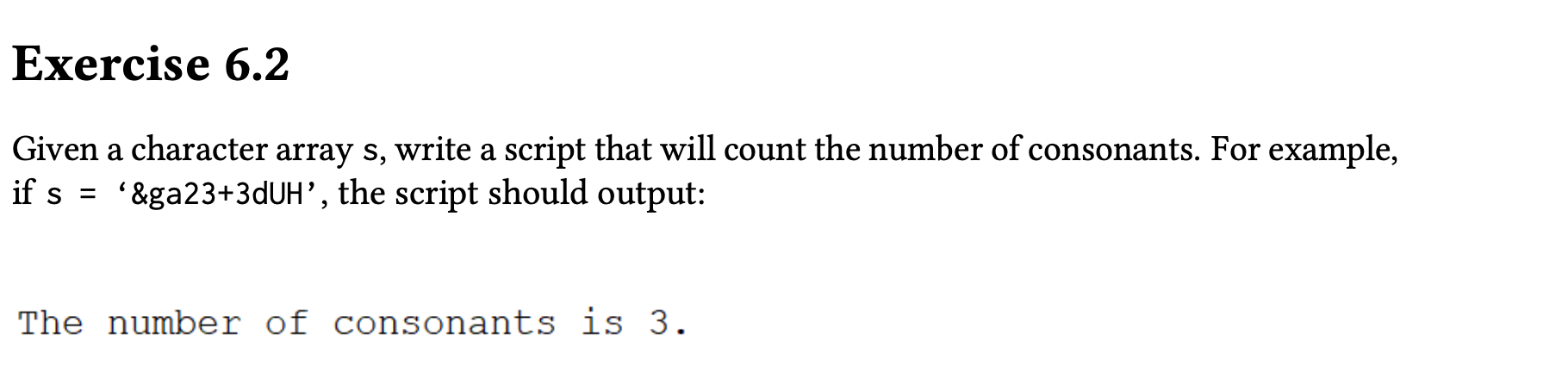 Solved Given A Character Array S Write A Script That Will 1095