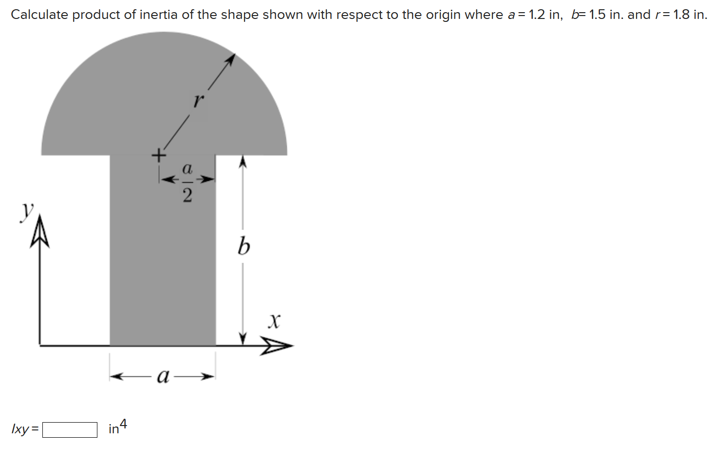 Solved Calculate product of inertia of the shape shown with | Chegg.com