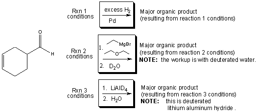 Solved Rxn 1 conditions excess H2 Major organic product | Chegg.com
