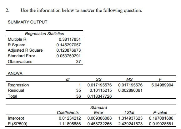Solved 2. Use the information below to answer the following | Chegg.com
