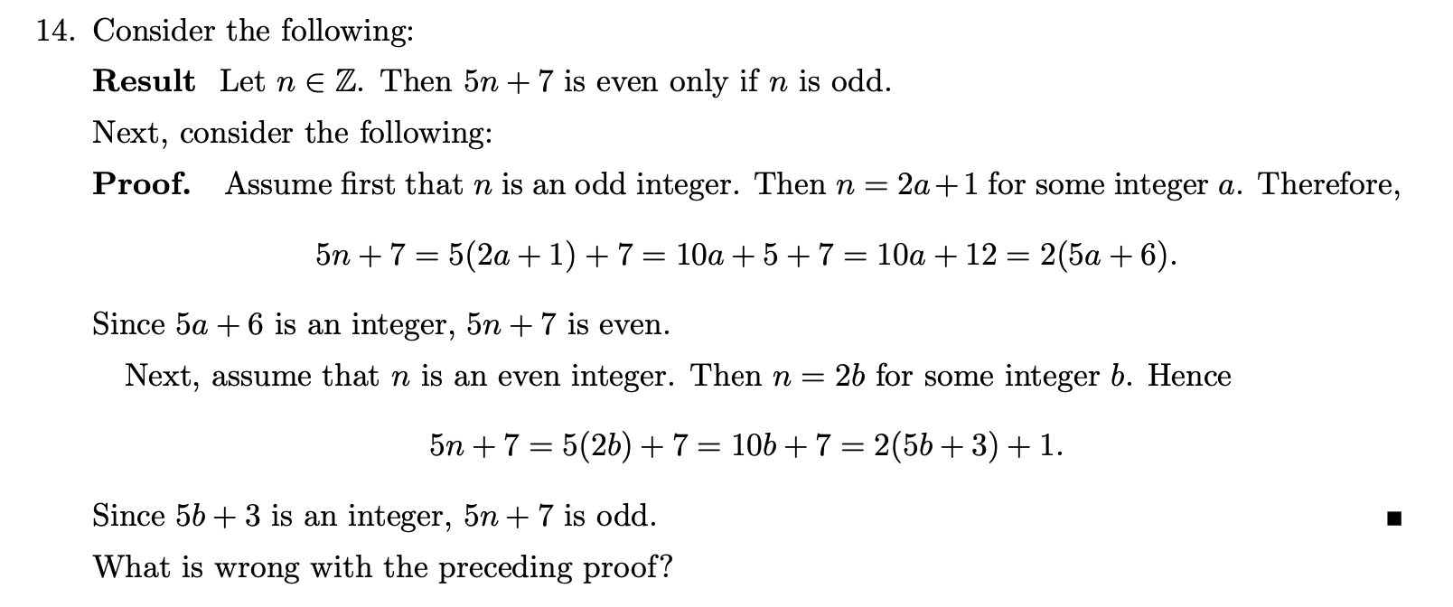 Solved 4. Let n be an integer. Prove that 3n – 11 is odd if | Chegg.com