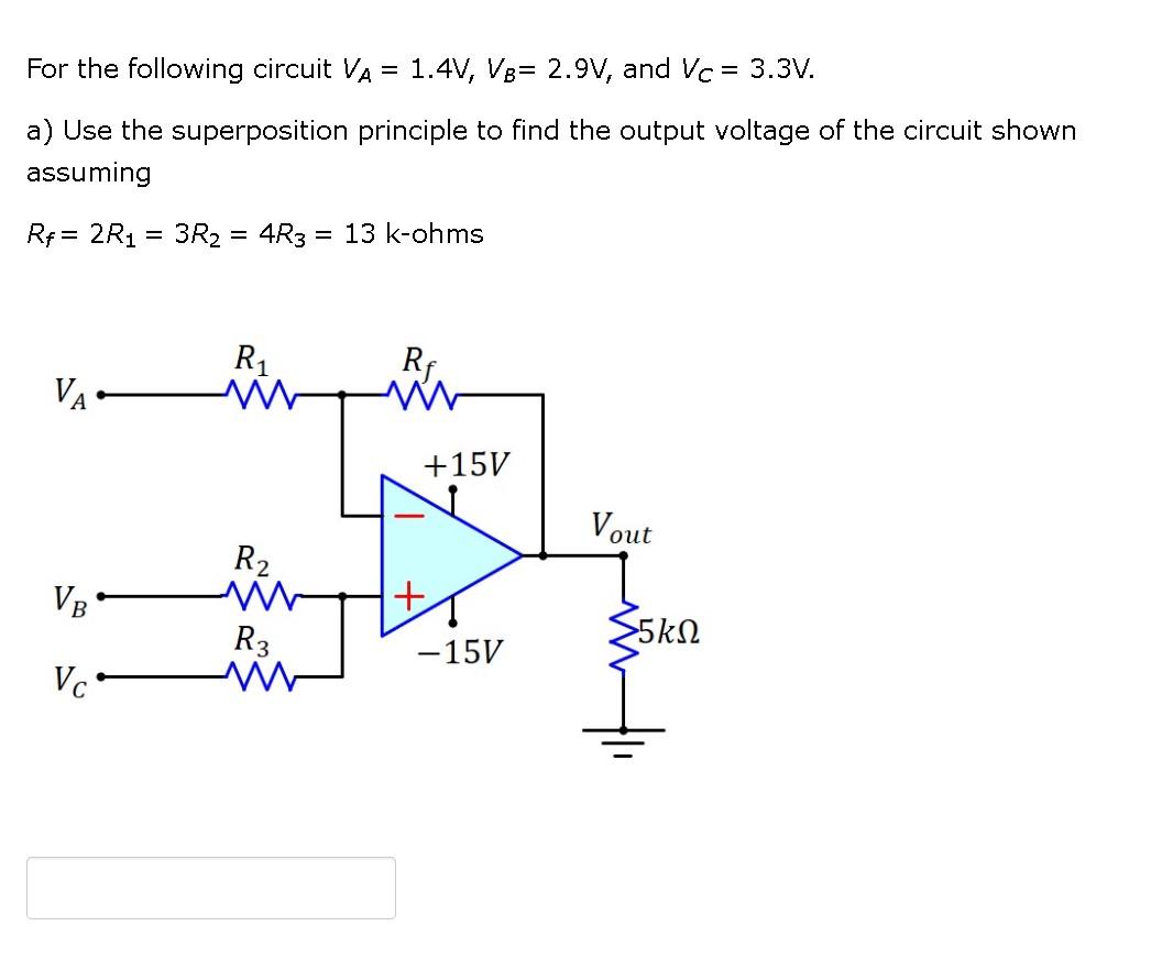 Solved For the following circuit VA=1.4 V,VB=2.9 V, and | Chegg.com