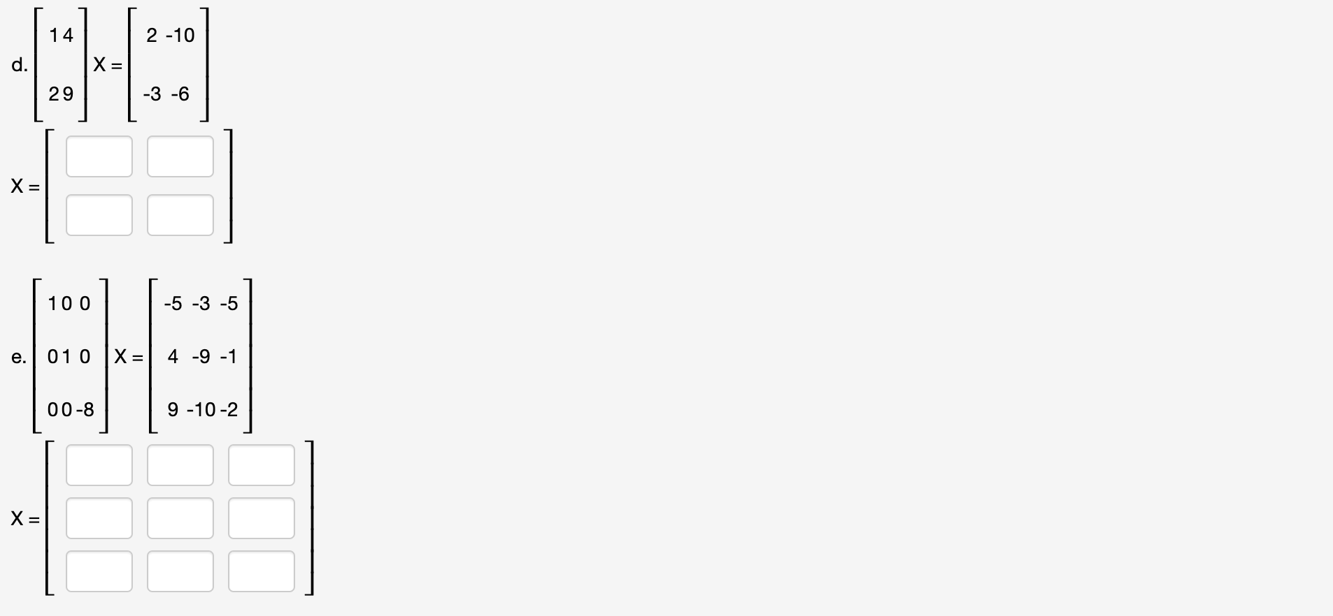 Solved (4 points) For each section, find the matrix X | Chegg.com