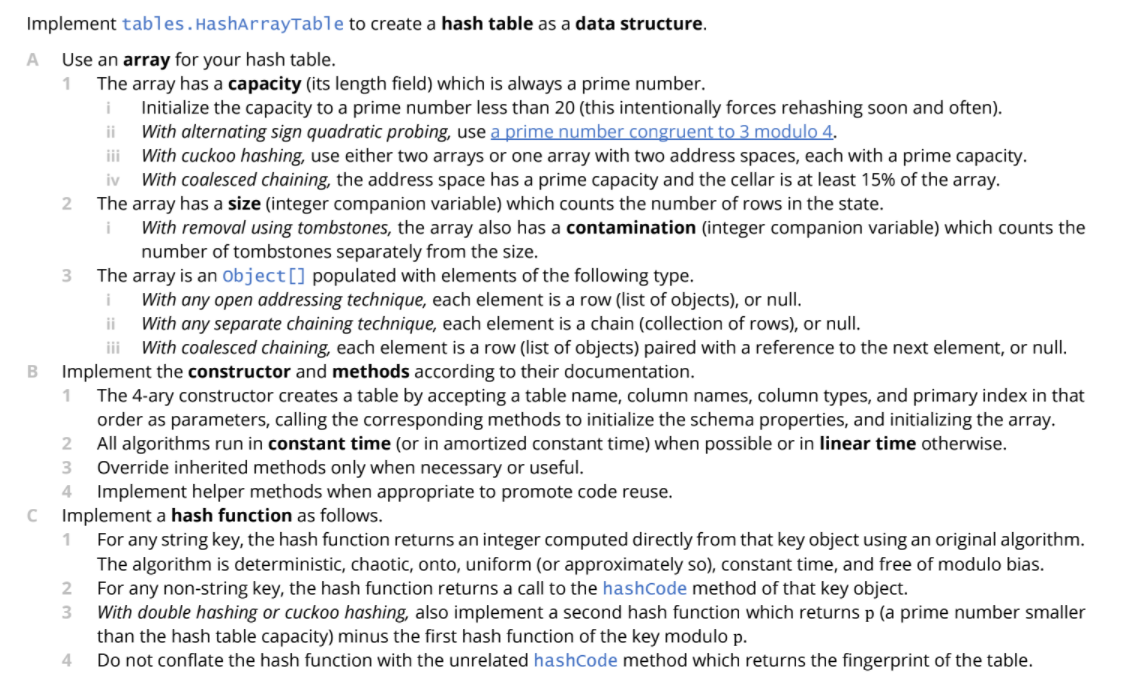 Solved Implement tables.HashArrayTable to create a hash | Chegg.com