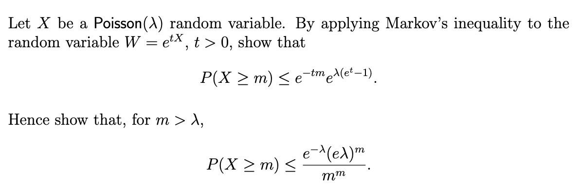 Solved Let X be a Poisson(A) random variable. By applying | Chegg.com