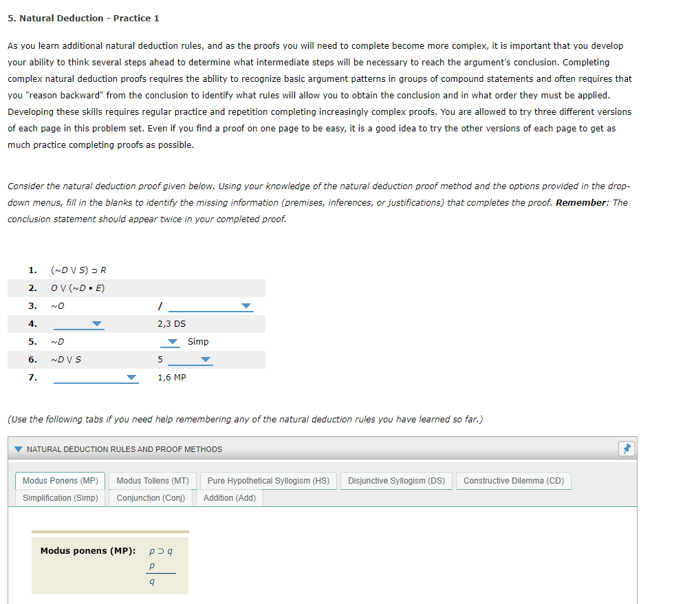 Solved 5 Natural Deduction Practice 1 As You Learn 