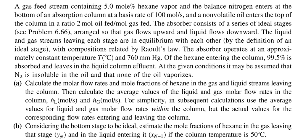 6.67. The following diagram shows a staged absorption | Chegg.com