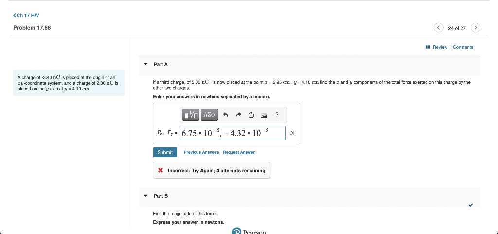 Solved A charge of -3.40 nCnC is placed at the origin of an | Chegg.com