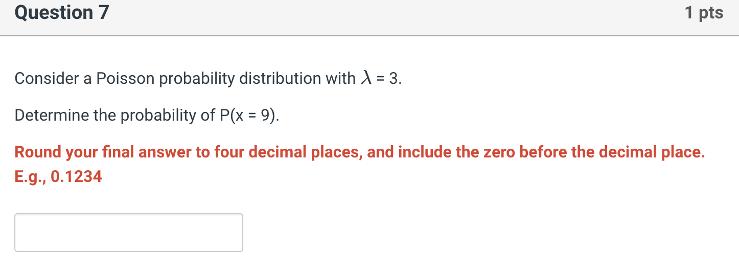 Solved Consider a Poisson probability distribution with λ=3. | Chegg.com