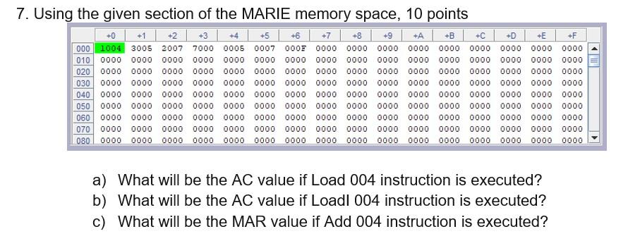 Solved 0000 0000 0000 7. Using the given section of the | Chegg.com