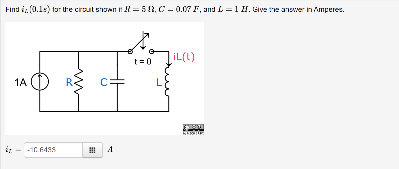 Solved ind iL(0.1 s) for the circuit shown if R=5Ω,C=0.07F, | Chegg.com