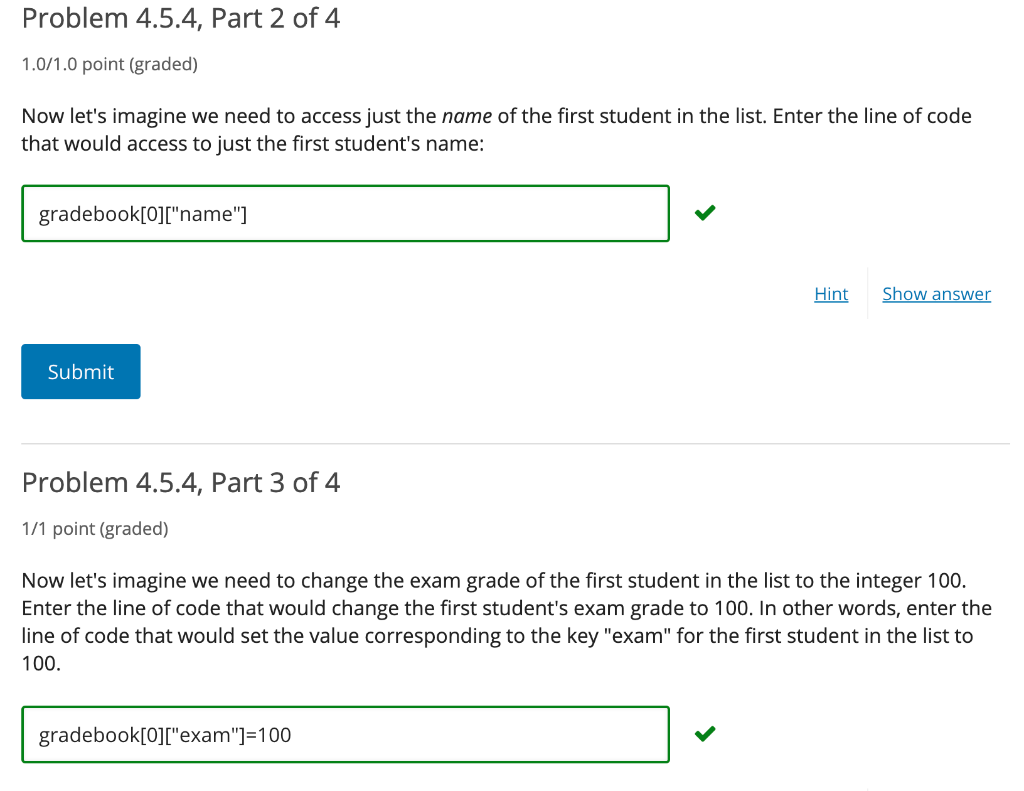 Solved Problem 4.5.4, Part 1 of 4 1/1 point (graded) In the | Chegg.com