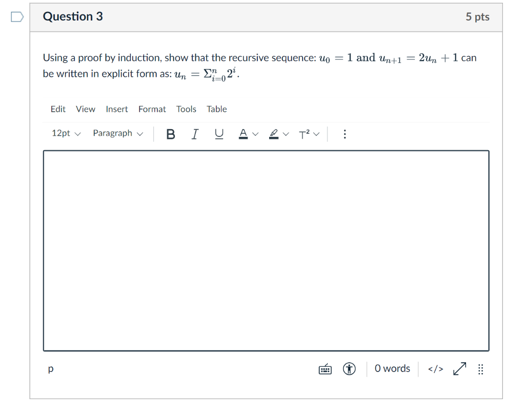 Solved Using a proof by induction, show that the recursive | Chegg.com
