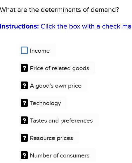 Solved What are the determinants of demand?Instructions: | Chegg.com