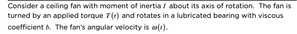 Solved Consider a ceiling fan with moment of inertia I about | Chegg.com