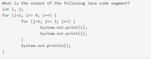 Solved What is the output of the following Java code | Chegg.com