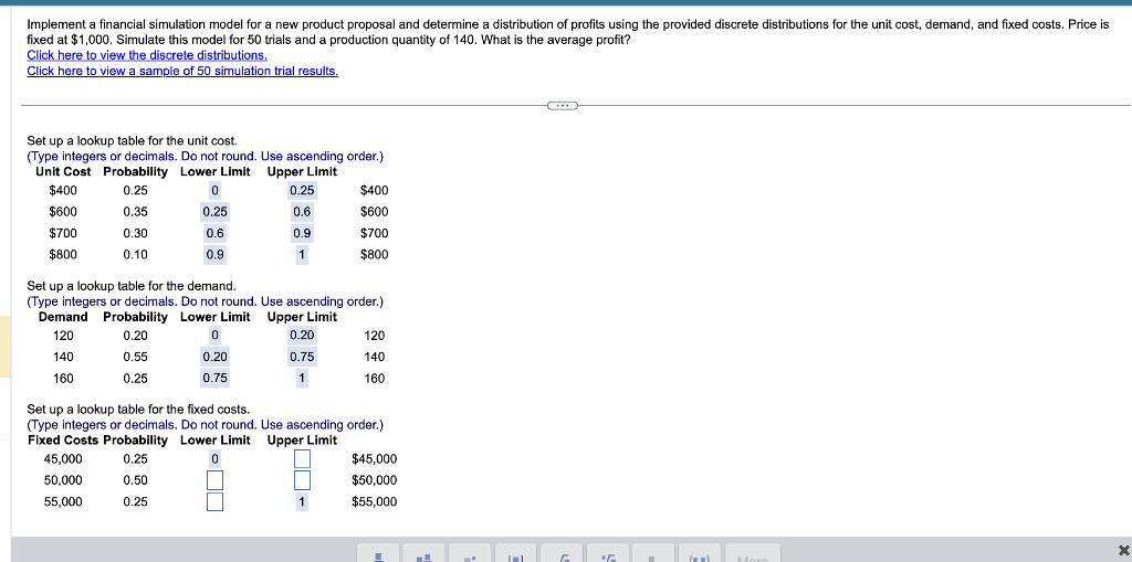 Solved Implement a financial simulation model for a new | Chegg.com