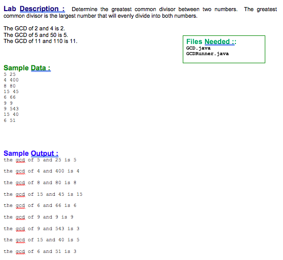 Solved Lab Description Determine the greatest common divisor | Chegg.com