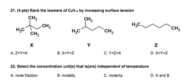 Solved 21. (4 pts) Rank the isomers of CsH4 by increasing | Chegg.com