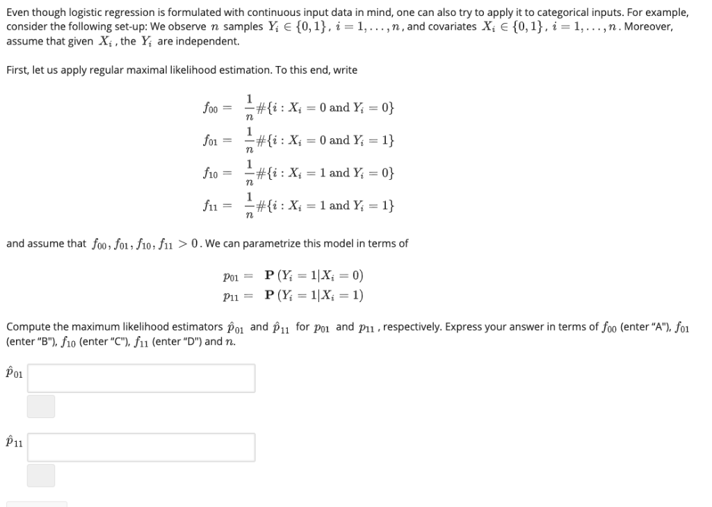 Solved Even though logistic regression is formulated with | Chegg.com
