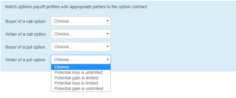 Solved Match options payoff profiles with appropriate | Chegg.com