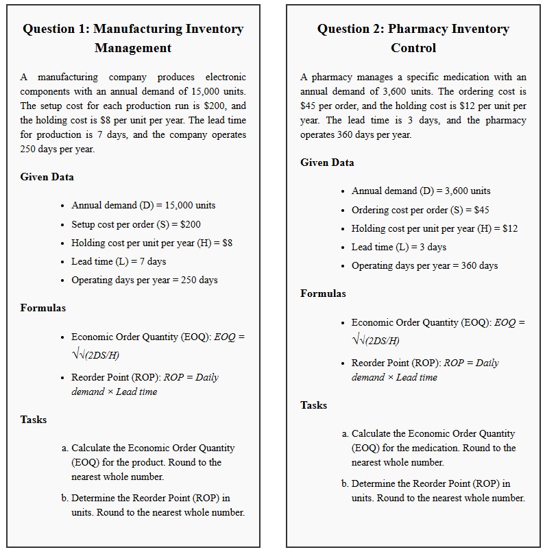 Solved Question 1: Manufacturing Inventory ManagementA | Chegg.com