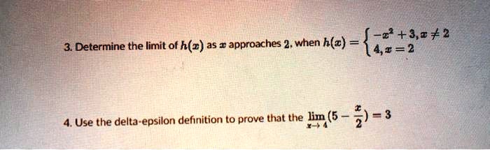 Solved 3. Determine the limit of \\( h(x) \\) as \\( x \\) | Chegg.com