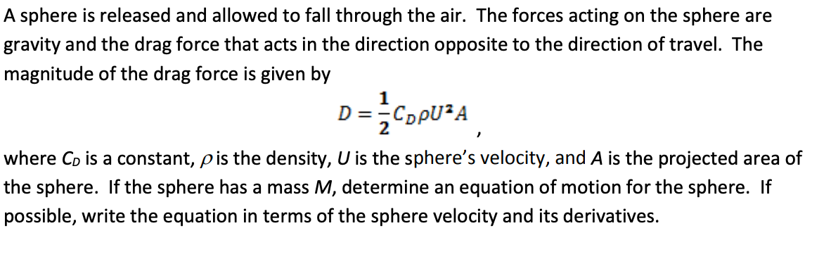 Solved A sphere is released and allowed to fall through the | Chegg.com