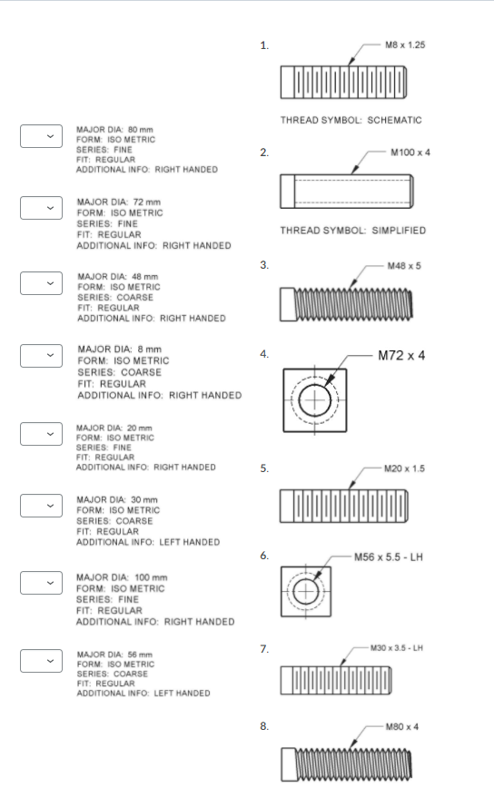 Solved Metric Thread Note: M90 x 6 only listed as coarse or | Chegg.com