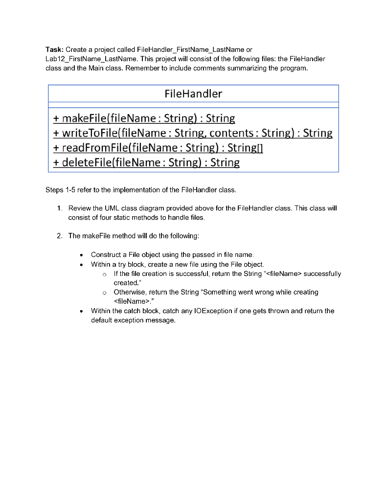 Solved Task: Create a project called | Chegg.com