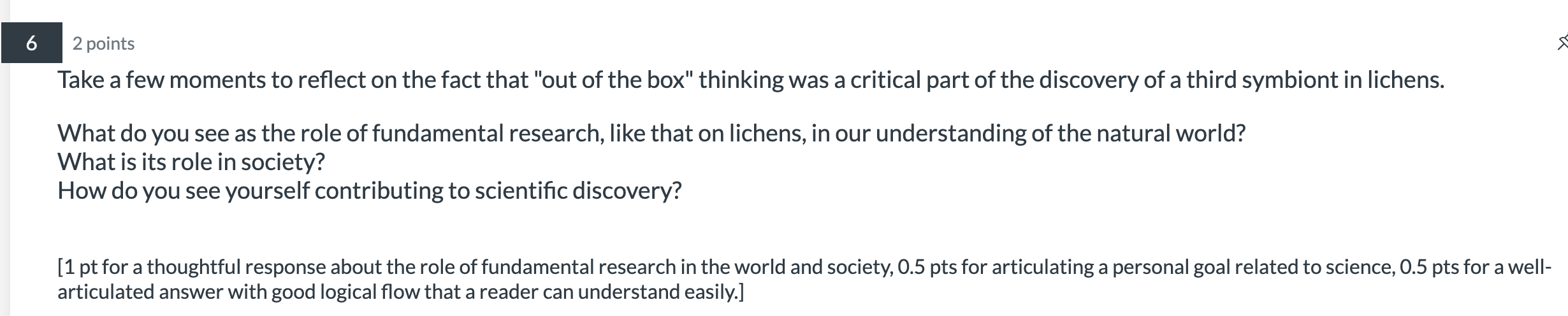 Solved 2 points Take a few moments to reflect on the fact | Chegg.com