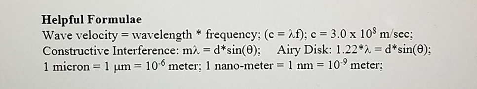 Solved 1. Speed, Wavelength, and Frequency. Calculate the | Chegg.com