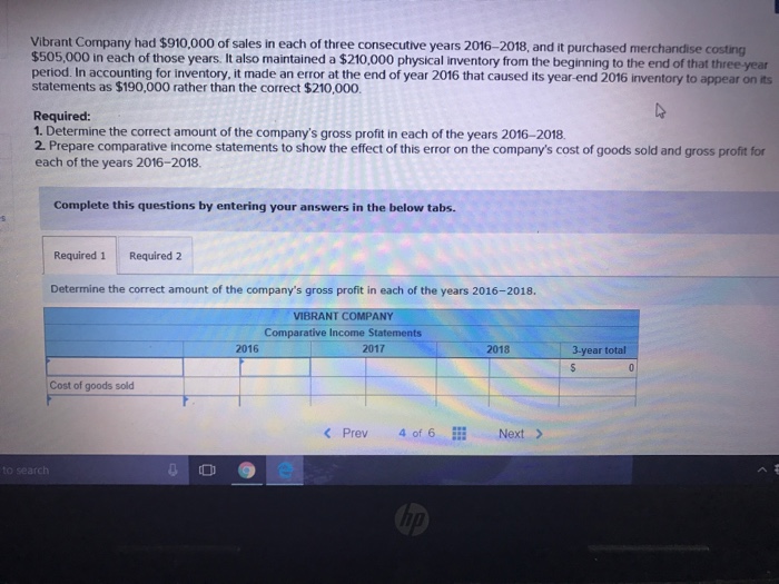 Solved Vibrant Company had $910,000 of sales in each of | Chegg.com