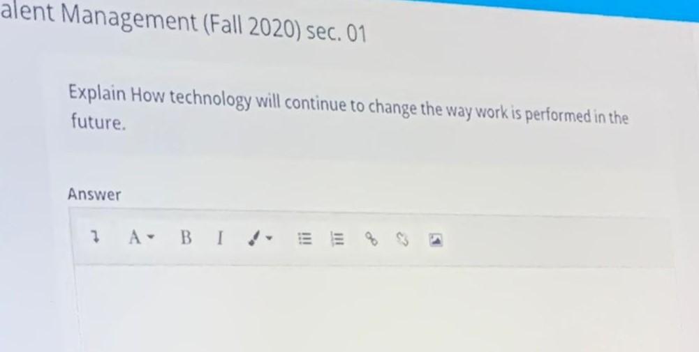 Solved alent Management (Fall 2020) sec. 01 Explain How | Chegg.com